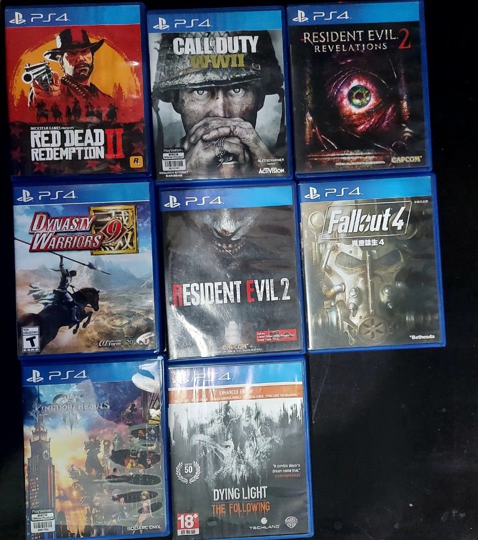 PS4 Games RDR2,RE2,DynastyWarriors,DyingLight,Fallout4,KingdomHearts3 ...