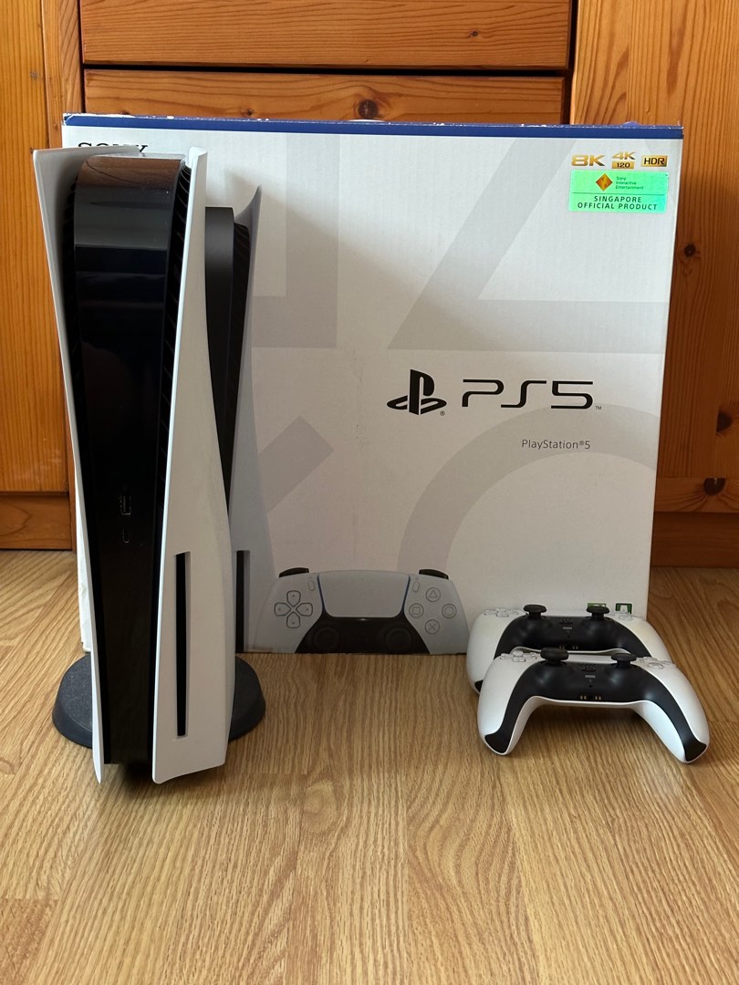 PS5 Disc Edition - with 2 controllers, Video Gaming, Video Game ...