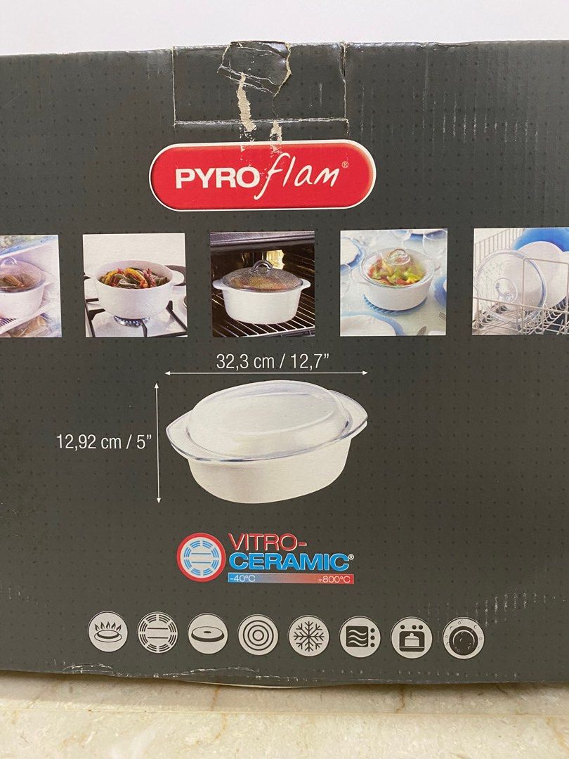 Pyroflam cookware large crockpot, Furniture & Home Living, Kitchenware ...