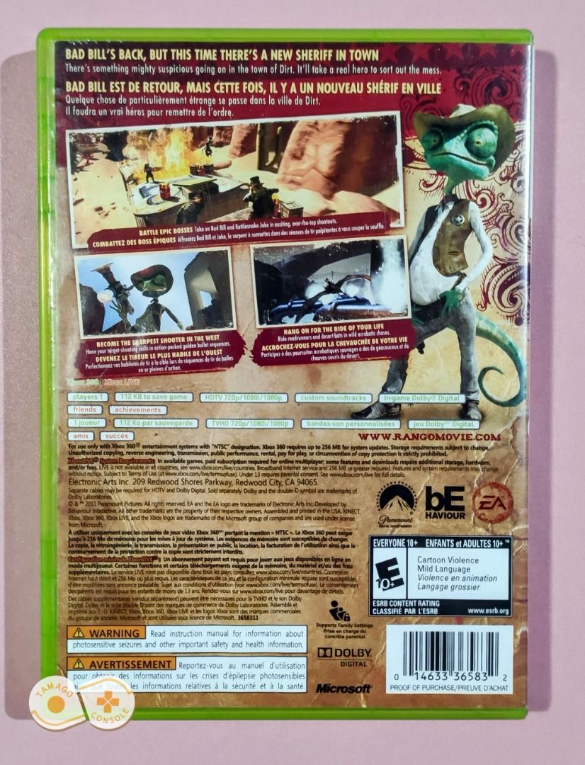 Rango The Video Game - [XBOX 360 Game] [NTSC / ENGLISH Language ...