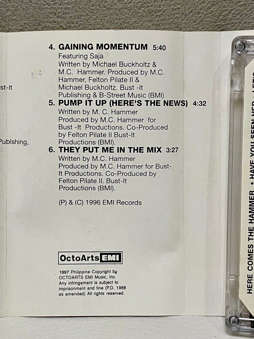 Rap: MC Hammer ‘Greatest Hits’ (1996) cassette tape, Hobbies & Toys ...