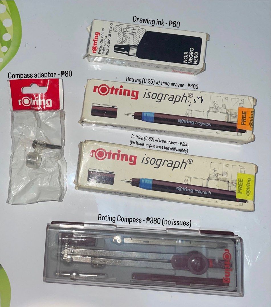 Rotring Drawing Pens & Compass, Hobbies & Toys, Stationary & Craft ...