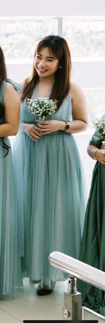 Sage Green Abay Gown Infinity Dress Tulle, Women's Fashion, Dresses & Sets, Evening dresses ...