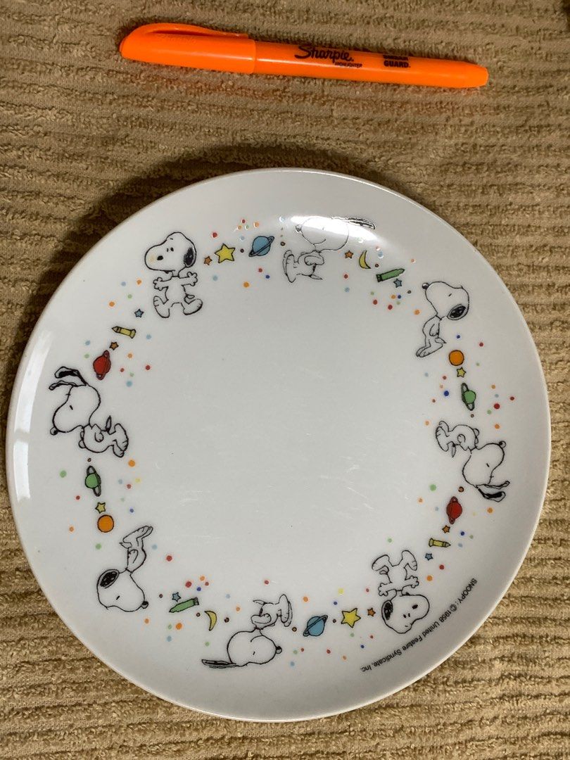 Snoopy breakfast plate + Sanwa Bank, Furniture & Home Living ...