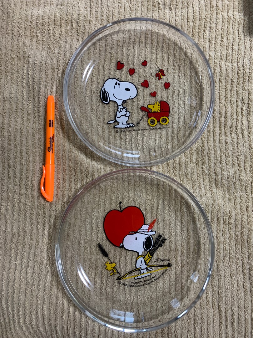Snoopy x Hearts clear breakfast plate, Hobbies & Toys, Memorabilia ...