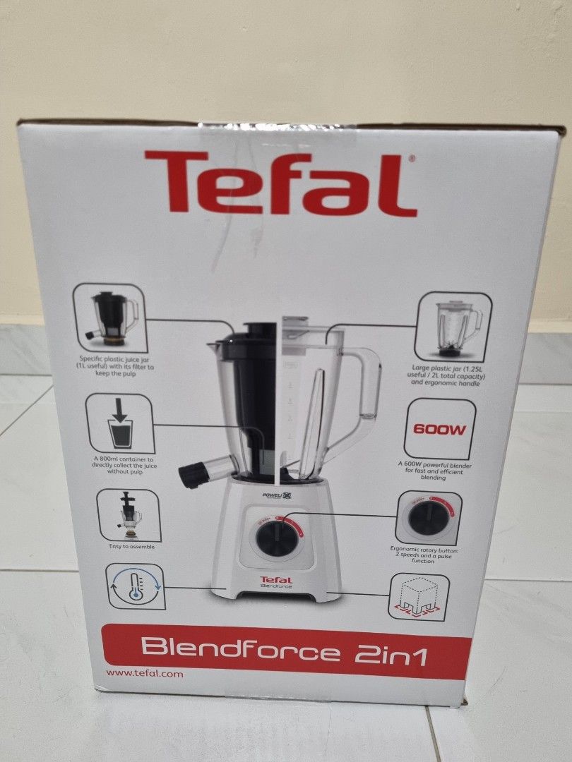 TEFAL BL42Q BLENDFORCE 2-IN-1 BLENDER WITH JUICER ATTACHMENT, TV & Home Appliances, Kitchen ...
