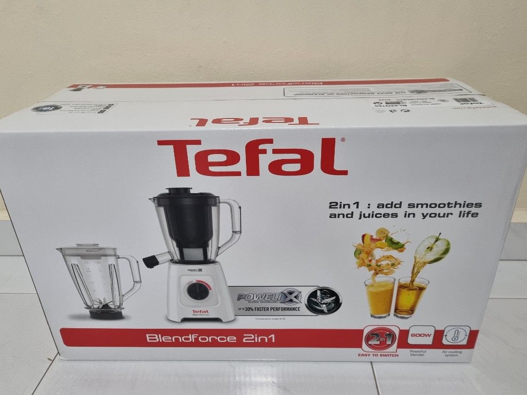 TEFAL BL42Q BLENDFORCE 2-IN-1 BLENDER WITH JUICER ATTACHMENT, TV & Home Appliances, Kitchen ...