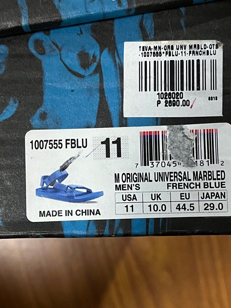 Teva Original Universal Marbled Sandal (French Blue), Men's Fashion ...