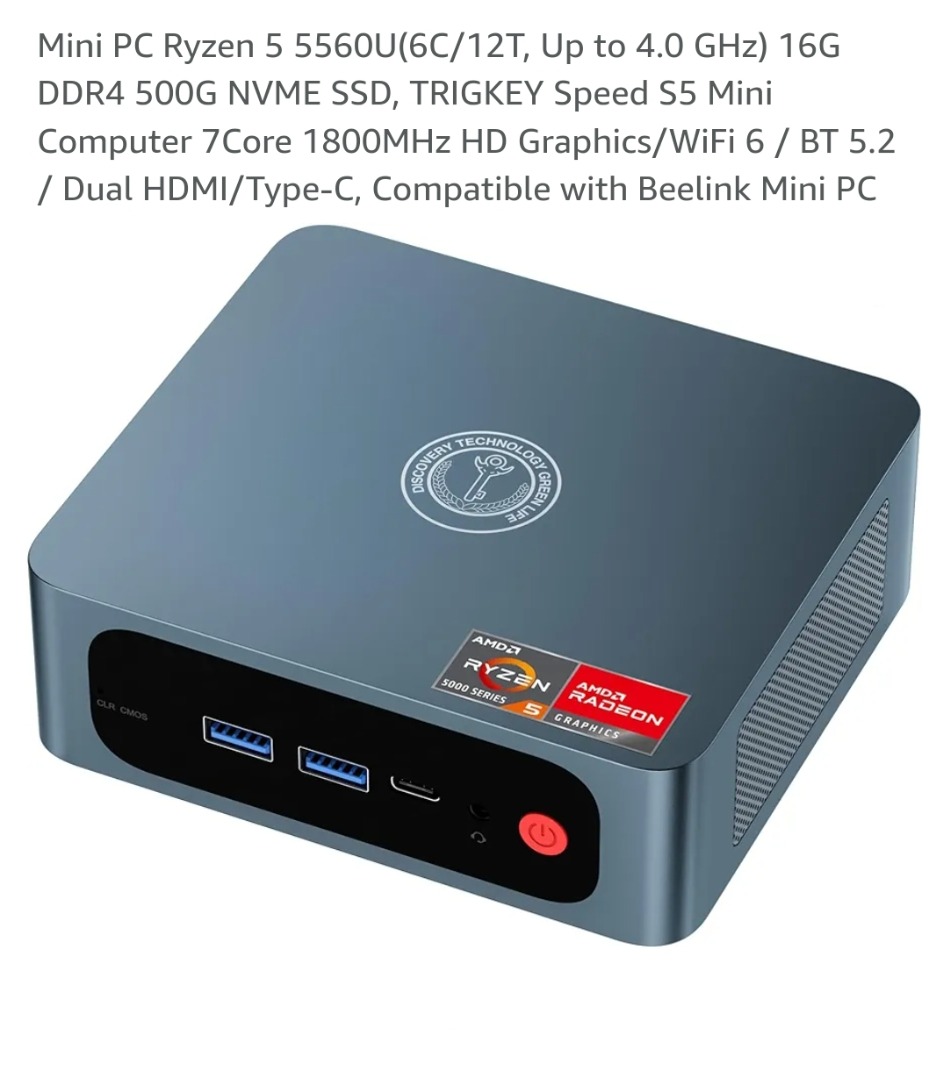TRIGKEY S5 AMD Ryzen 5 5560U/ Beelink SER5 Pro AMD Ryzen 7 5700U (Win ...