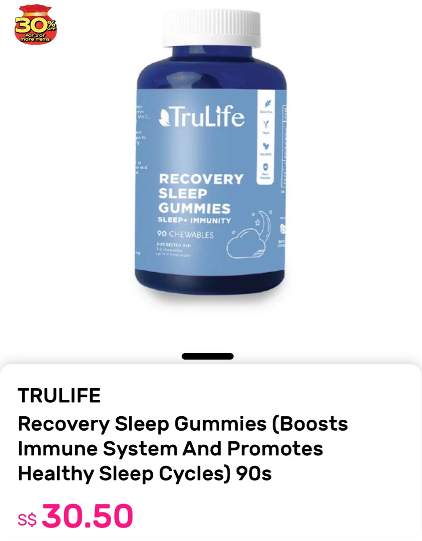 TRULIFE Recovery Sleep Gummies 90s, Health & Nutrition, Health ...