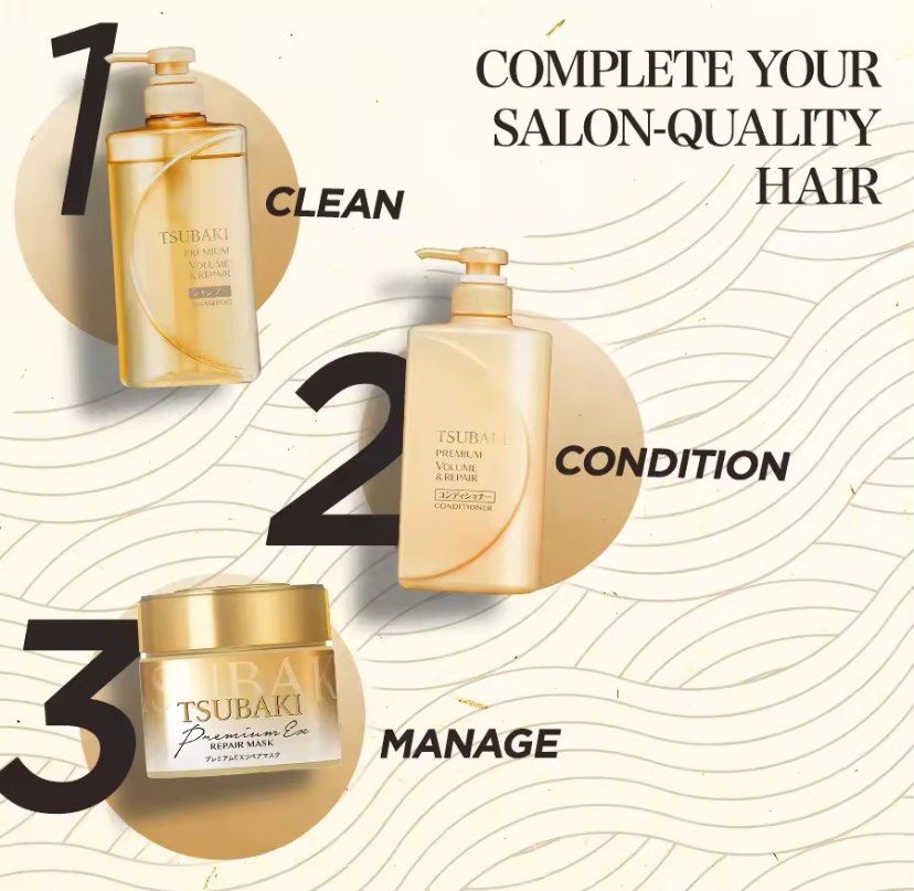 TSUBAKI Premium Volume & Repair Shampoo + Conditioner Set Japan, Beauty ...