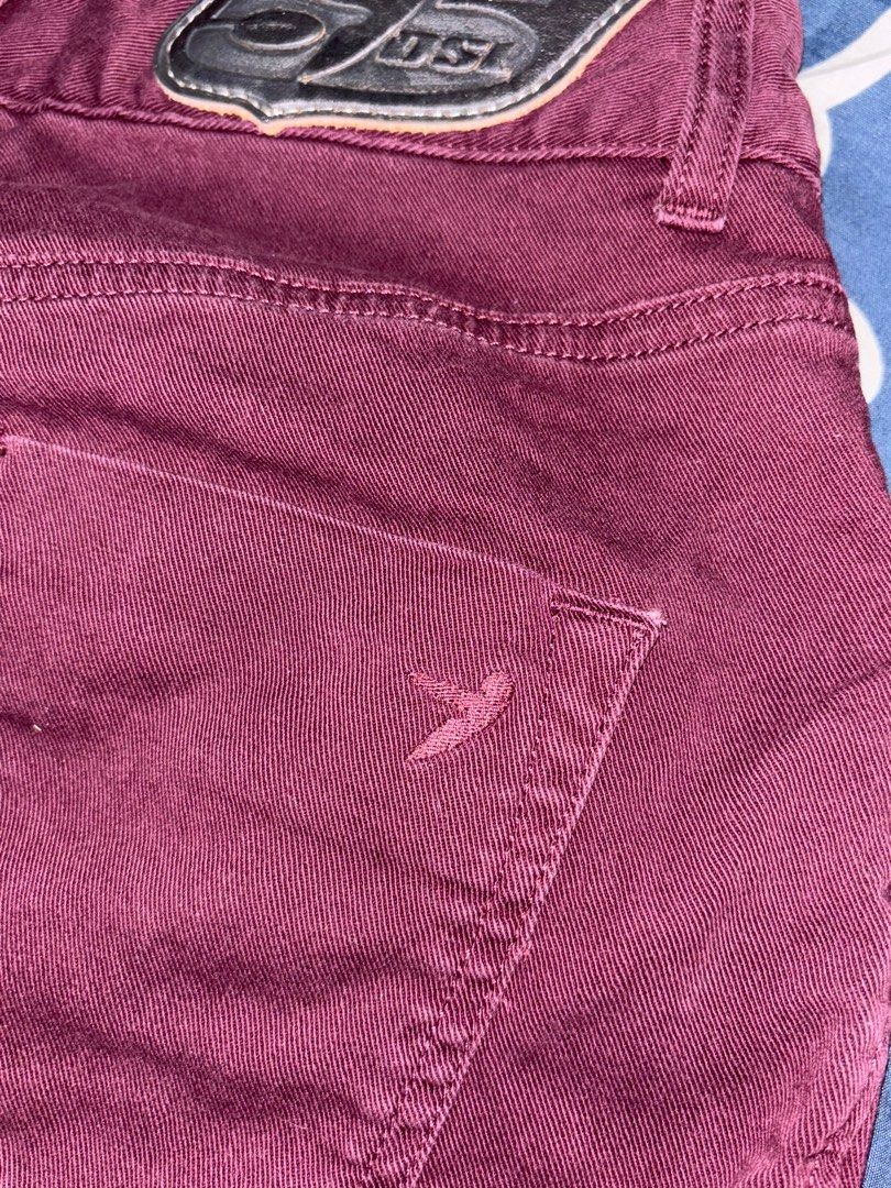 Vintage Retro Fifty Five DSelle Diesel Mini Skirt in Maroon, Women's ...