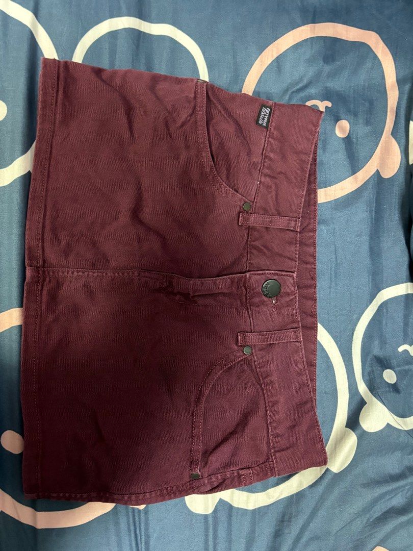 Vintage Retro Fifty Five DSelle Diesel Mini Skirt in Maroon, Women's ...