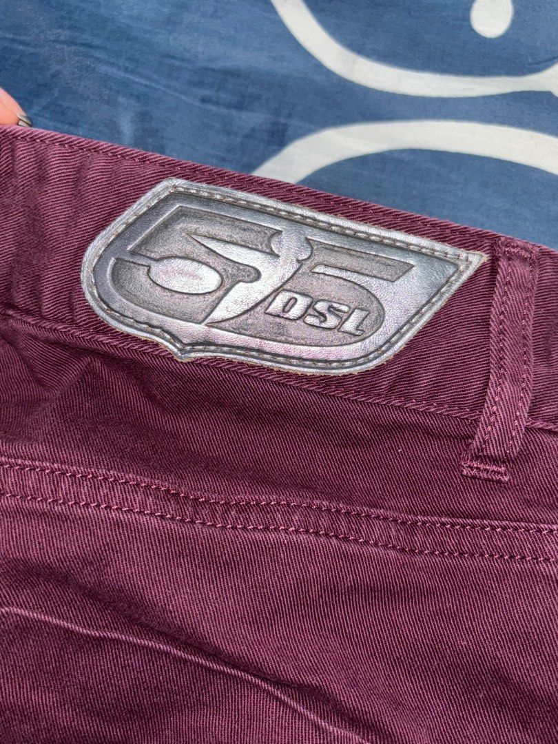 Vintage Retro Fifty Five DSelle Diesel Mini Skirt in Maroon, Women's ...
