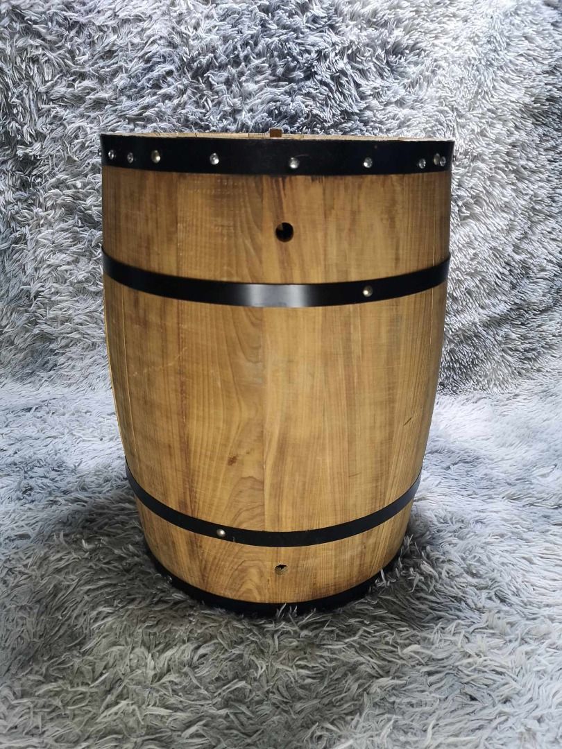 Wooden With 4 Metal bands Whiskey Barrel, Furniture & Home Living, Home ...