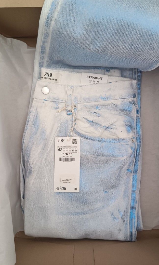 ZARA MAN METALLIC EFFECT JEANS, LIMITED EDITION on Carousell