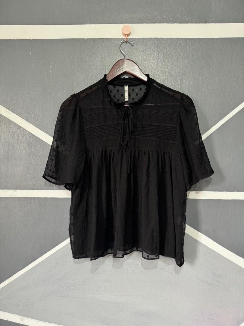 ZARA TRF Collection see-thru TOP (black), Women's Fashion, Tops ...