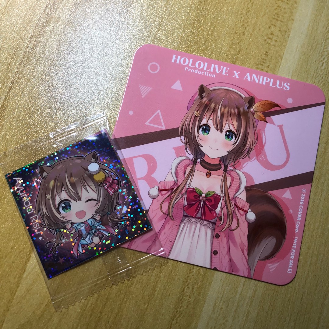 [2 for $10] Hololive Ayunda Risu Aniplus coaster Itajaga sticker set ...