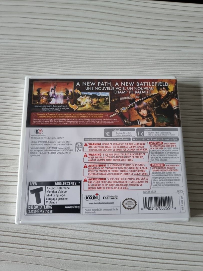 3DS Samurai Warriors Chronicles, Video Gaming, Video Games, Nintendo on ...