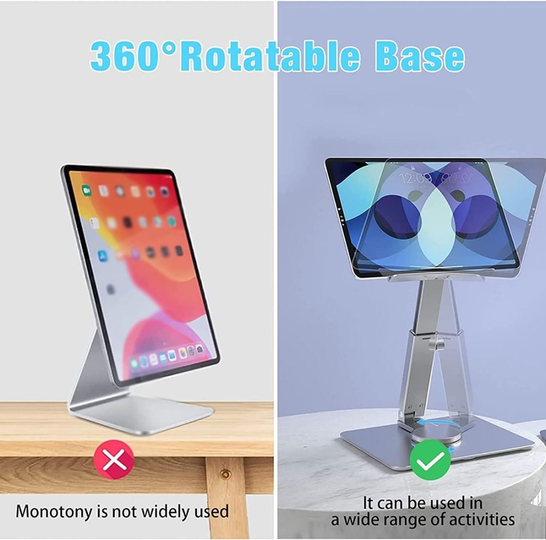 [5295] Tablet Stand Desk Riser Rotation Multi-Angle Height Adjustable ...