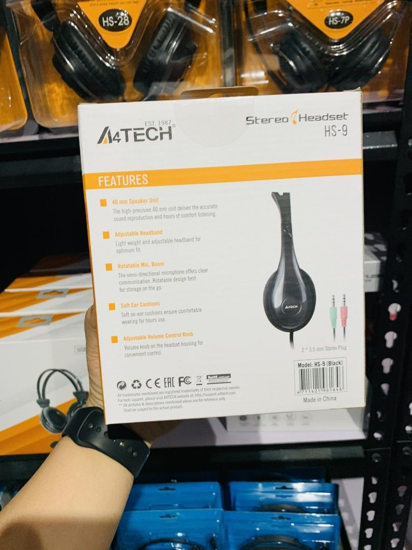 A4Tech HS-9 Stereo Headset Dual Jack, Audio, Headphones & Headsets on ...