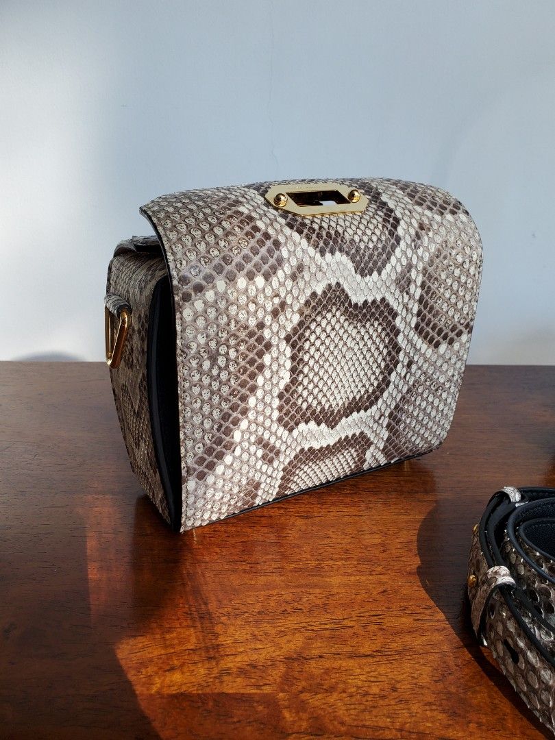 Alexander McQueen Python Box Bag 19, Luxury, Bags & Wallets on Carousell