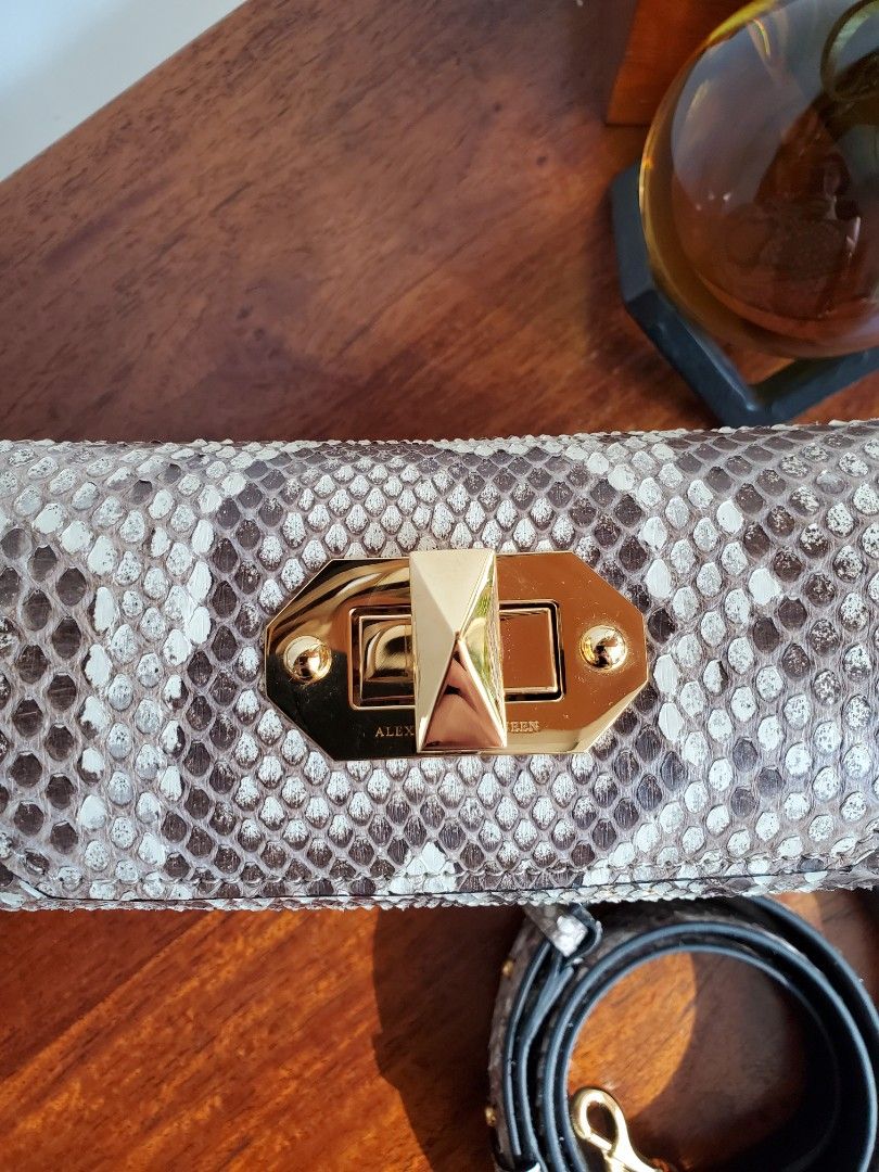 Alexander McQueen Python Box Bag 19, Luxury, Bags & Wallets on Carousell