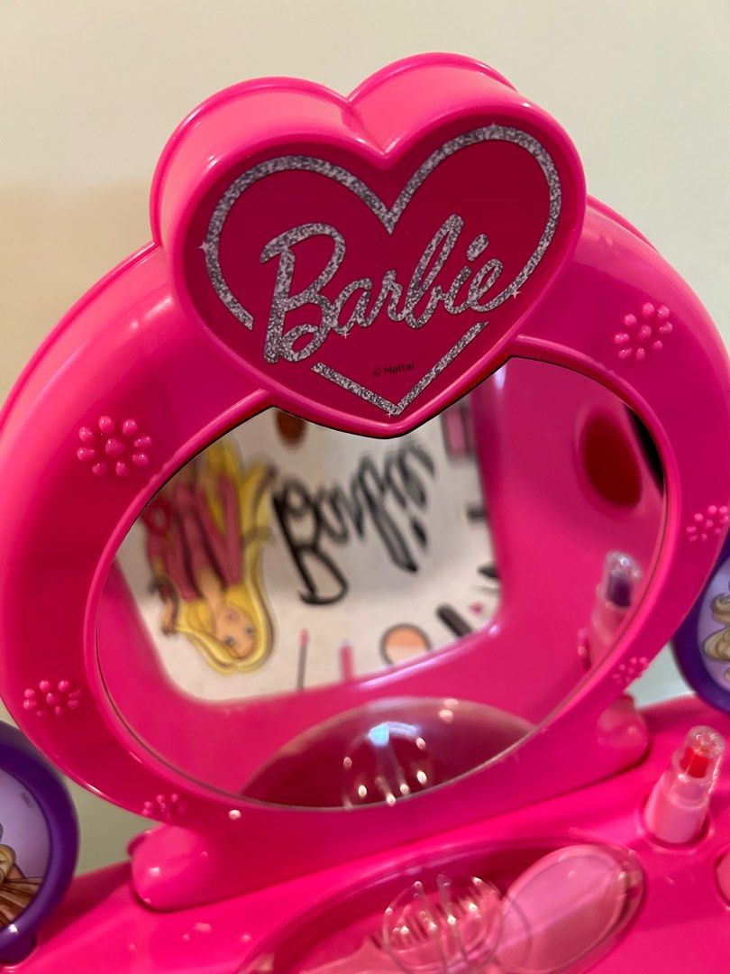 Authentic Barbie Vanity Table and Stool with FREE toys, Hobbies & Toys ...