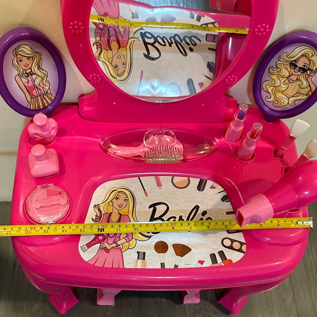 Authentic Barbie Vanity Table and Stool with FREE toys, Hobbies & Toys ...