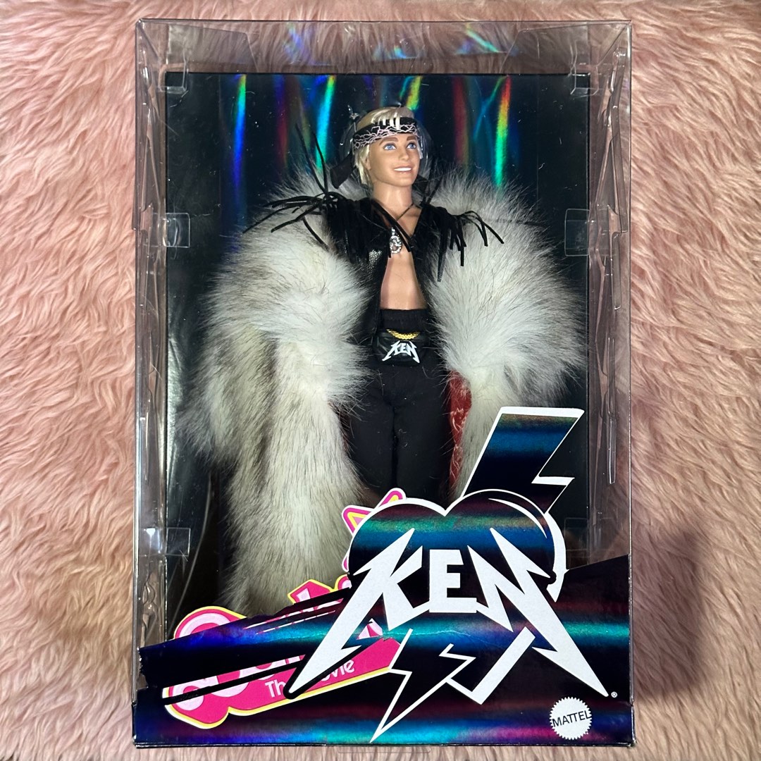 Barbie The Movie Collectible Ken Doll Wearing Big Faux Fur Coat and ...