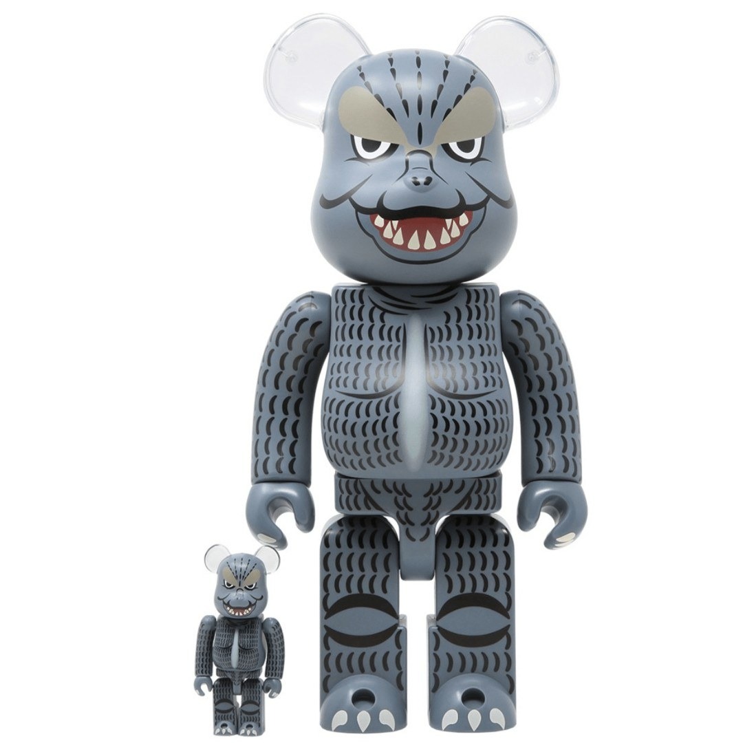 Bearbricks Godzilla 1964 - Mortha vs Godzilla (400% & 100%), Hobbies ...