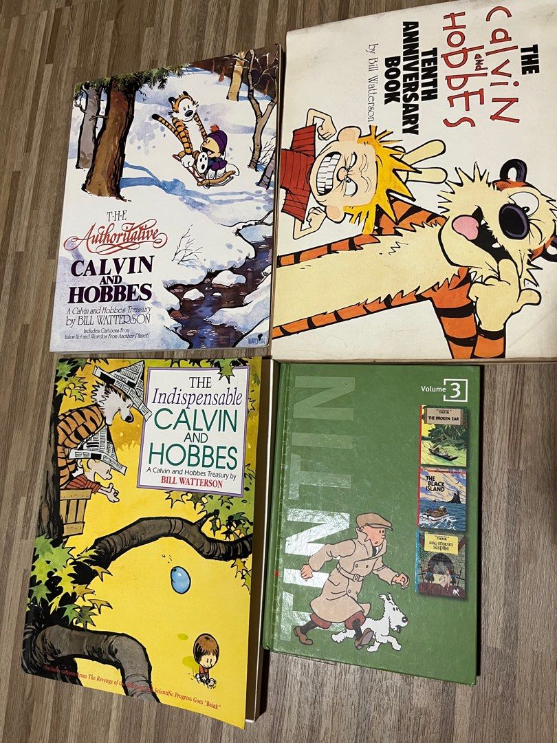 Calvin and Hobbes (free Tintin) - bundle of 4, Hobbies & Toys, Books ...