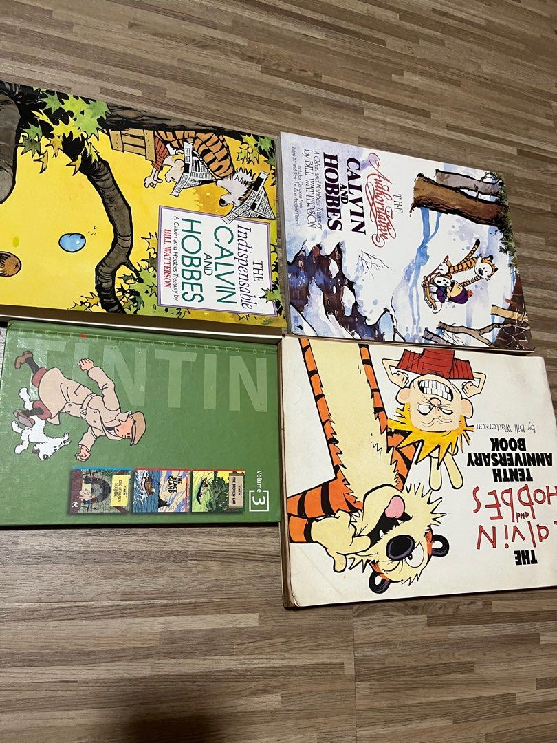 Calvin and Hobbes (free Tintin) - bundle of 4, Hobbies & Toys, Books ...