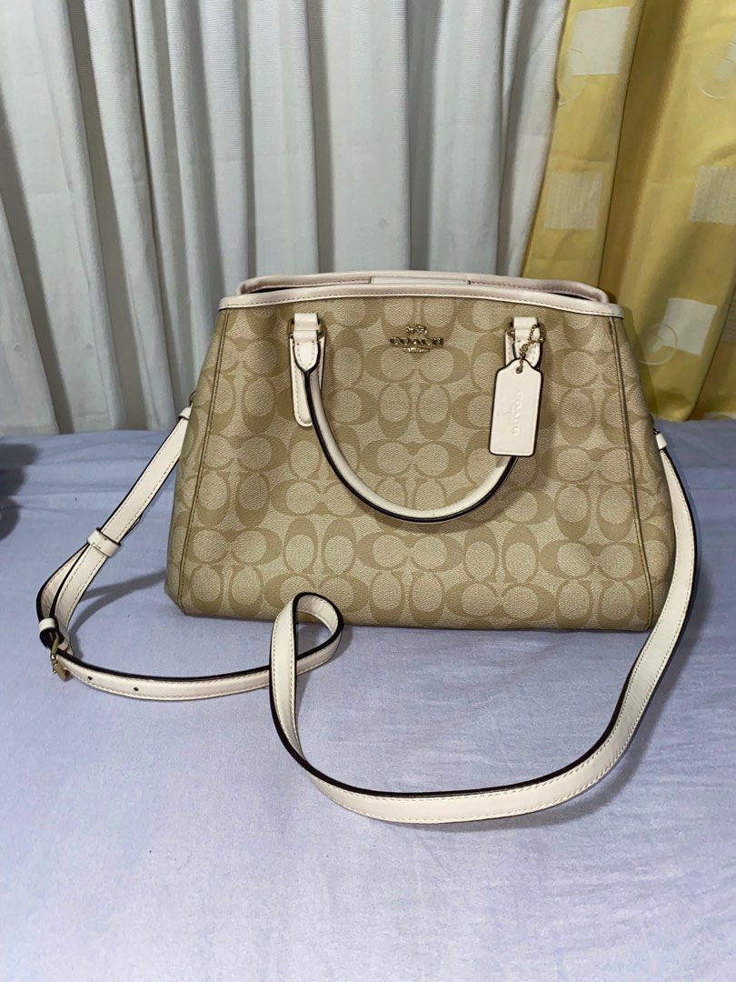 Coach Margot Caryall (Baguette Bag) in signature white canvass, Luxury ...