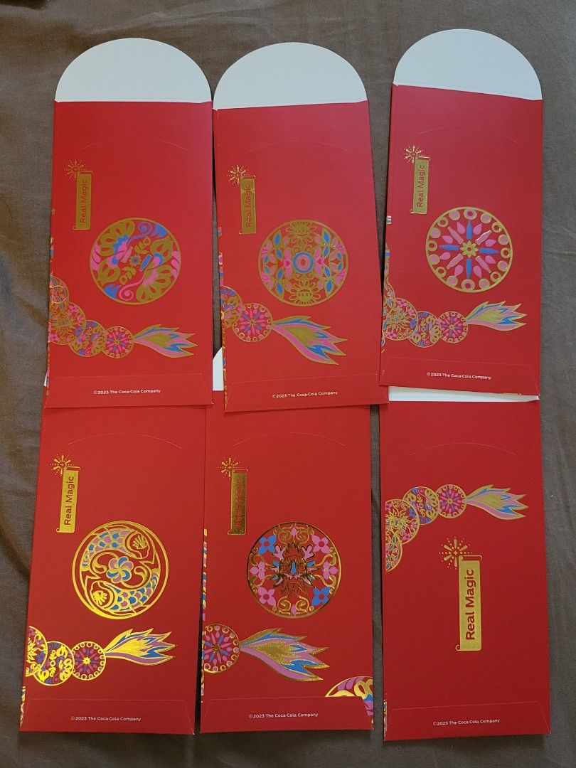 Coca-cola 2023 & 2024 CNY angpao red envelope packet angpow, Hobbies ...