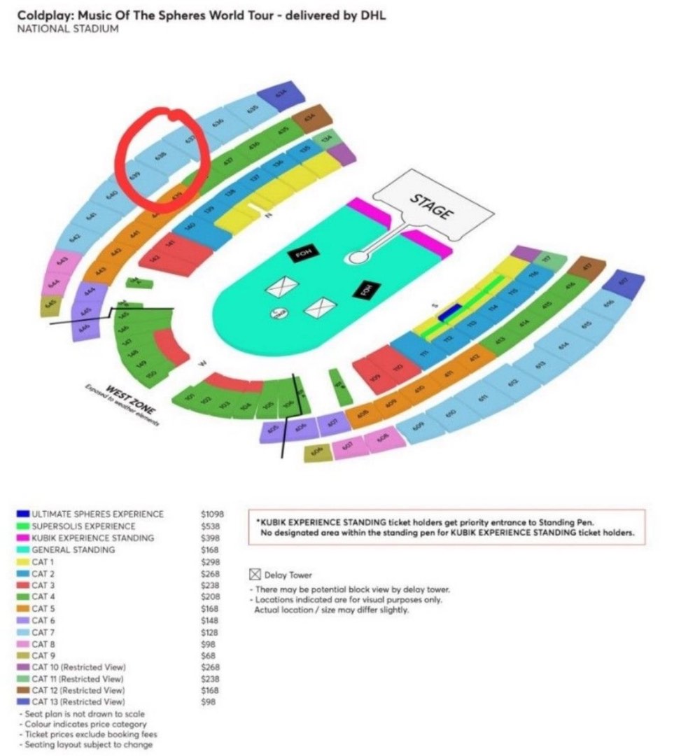 Coldplay Cat 7 x 1 Ticket - 24 Jan, Tickets & Vouchers, Event Tickets ...