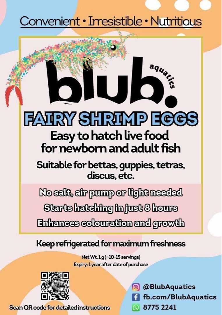 Fairy Shrimp Eggs (baby brine shrimp alternative, BBS alternative ...