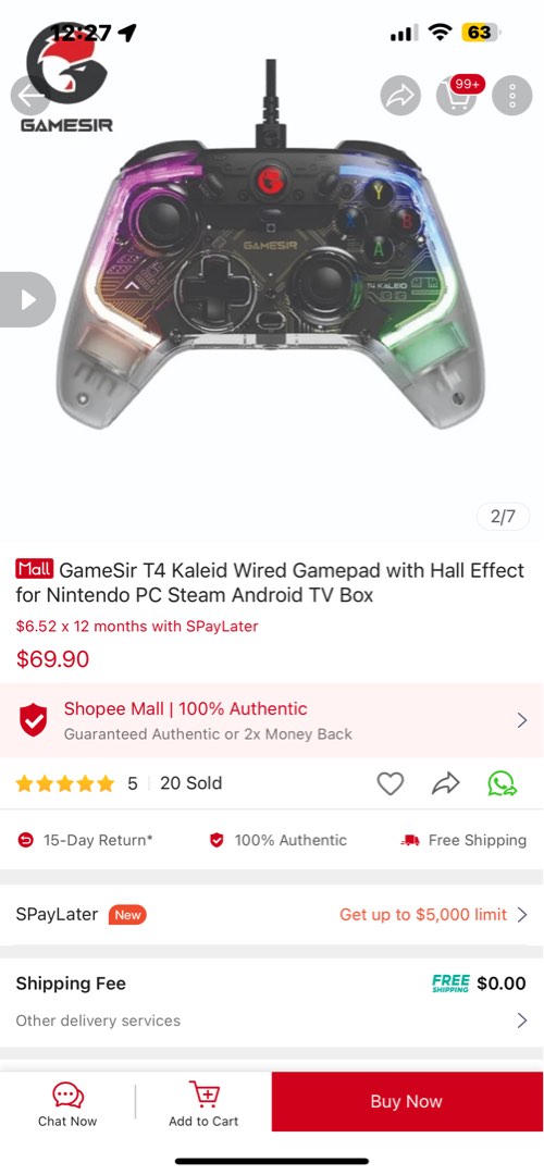 GameSir T4 Kaleid Wired Gamepad with Hall Effect for Nintendo PC Steam ...