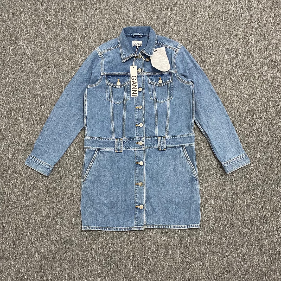 Ganni - Denim Washed Indigo - Mini Dress, Women's Fashion, Dresses ...