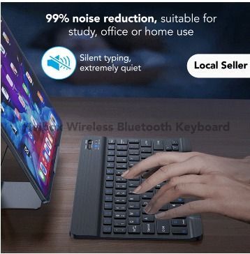 Heibox Wireless Bluetooth Keyboard with RGB LED Backlight Silent ...
