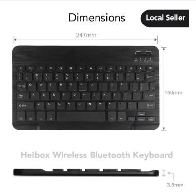 Heibox Wireless Bluetooth Keyboard with RGB LED Backlight Silent ...