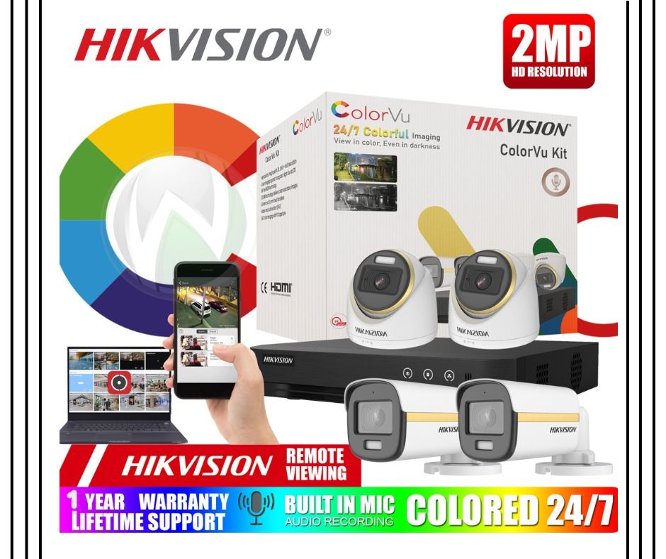 HIKVISION CCTV CAMERA COLORVU ANALOG 2MP, Furniture & Home Living ...