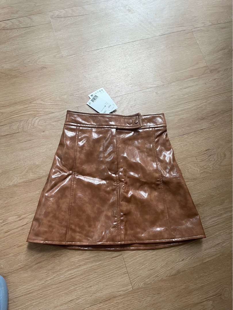 H&M Leather Skirt, Women's Fashion, Bottoms, Skirts on Carousell