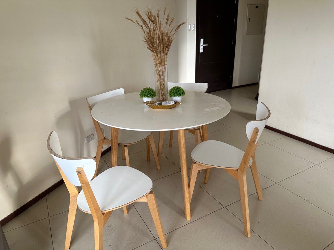 Ikea - LERHAMN Table and FLINTAN chairs (SOLD AS SETS), Furniture ...