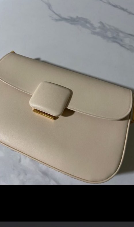 Koa Square Push-Lock Shoulder Bag - Beige, Women's Fashion, Bags ...