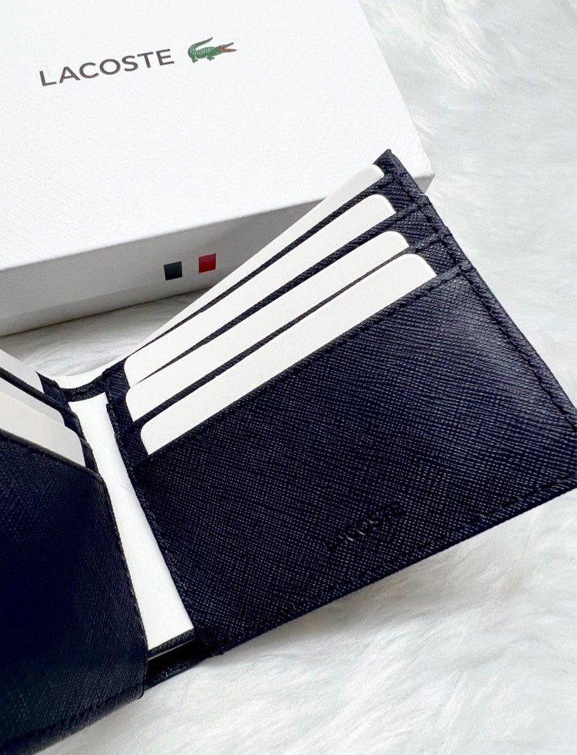 Lacoste Men’s Classic Billfold Wallet Color Marine Blue with RFID ...