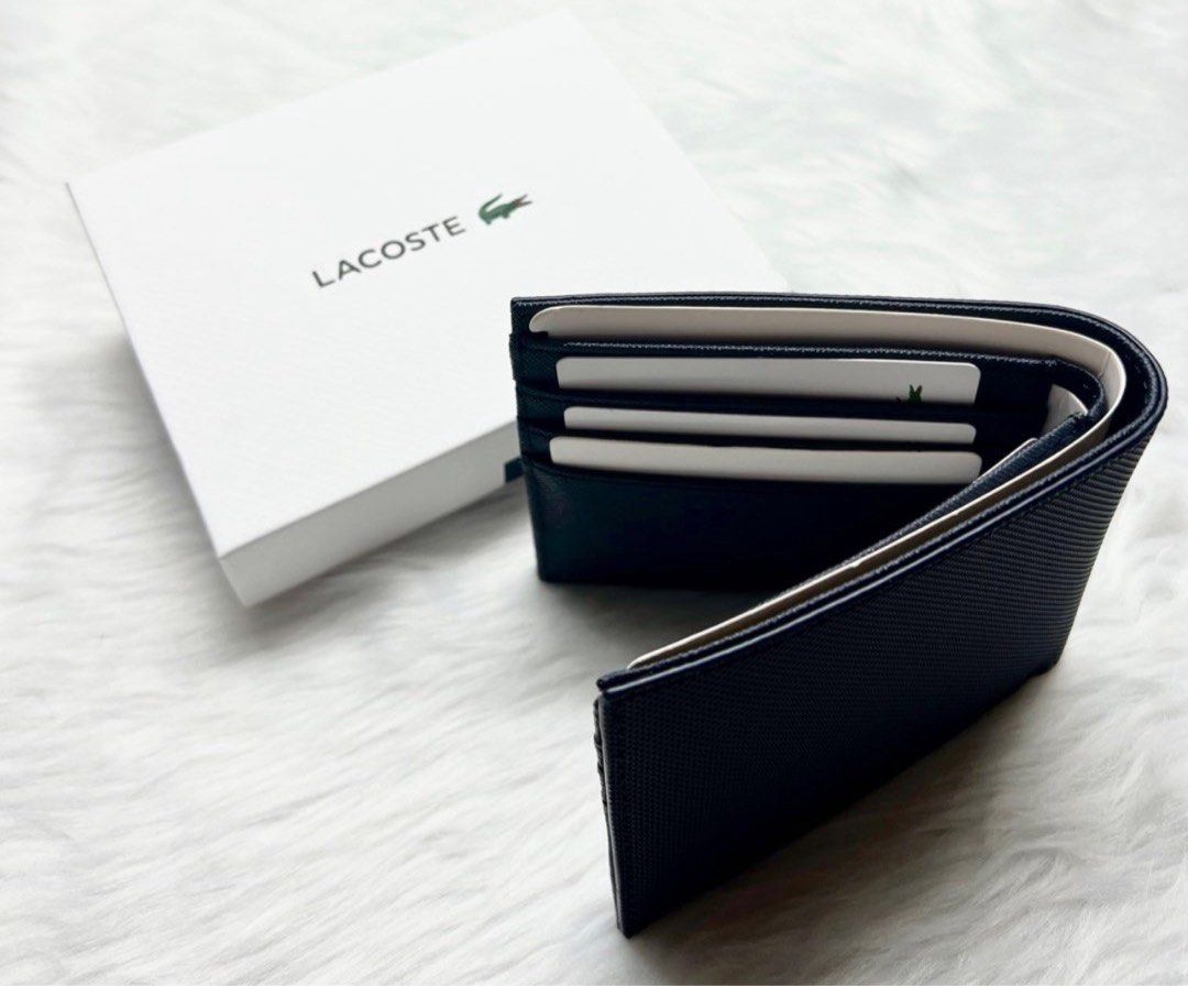 Lacoste Men’s Classic Billfold Wallet Color Marine Blue with RFID ...