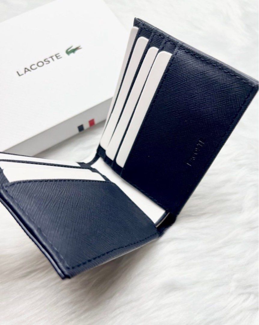 Lacoste Men’s Classic Billfold Wallet Color Marine Blue with RFID ...