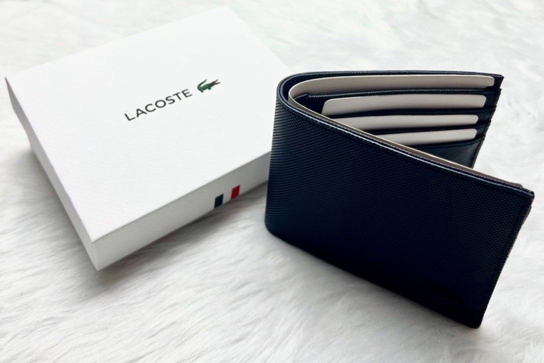 Lacoste Men’s Classic Billfold Wallet Color Marine Blue with RFID ...