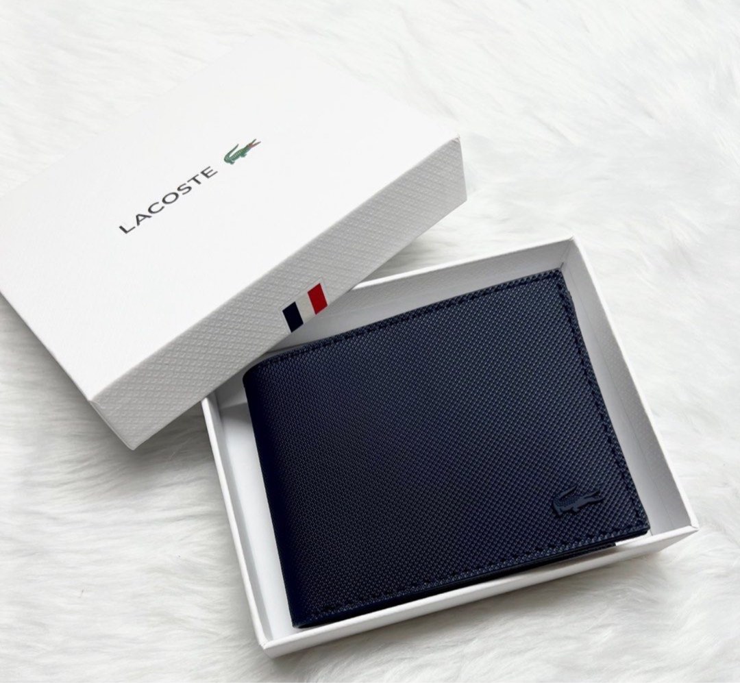 Lacoste Men’s Classic Billfold Wallet Color Marine Blue with RFID ...